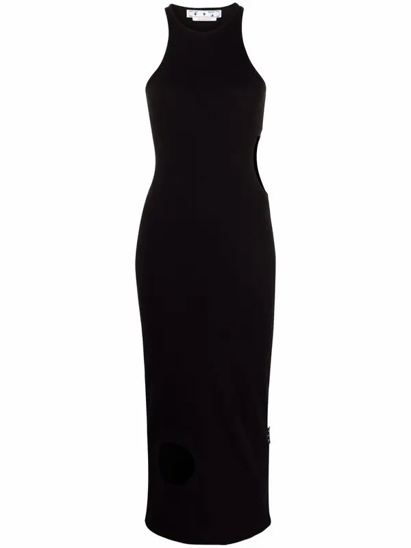 Off-White Cut-out Midi Dress - Black