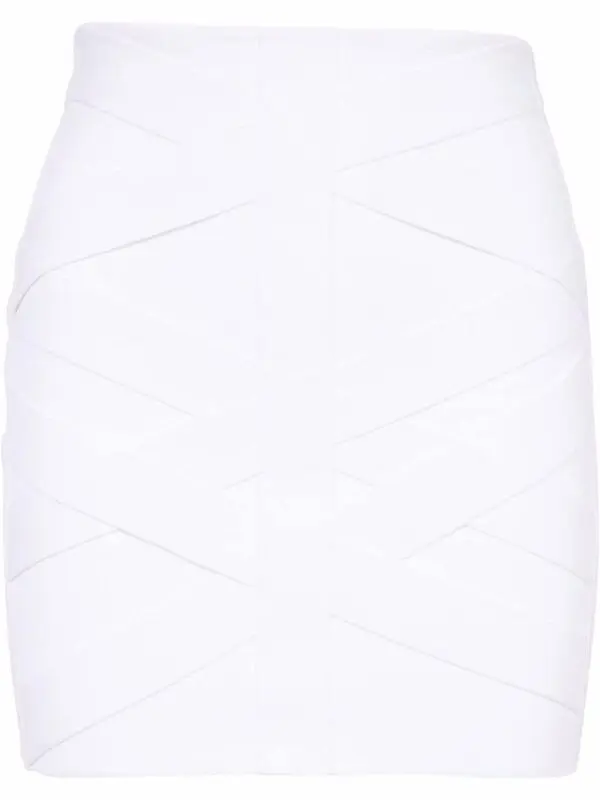 Balmain High-waisted Panelled Mini Skirt - White