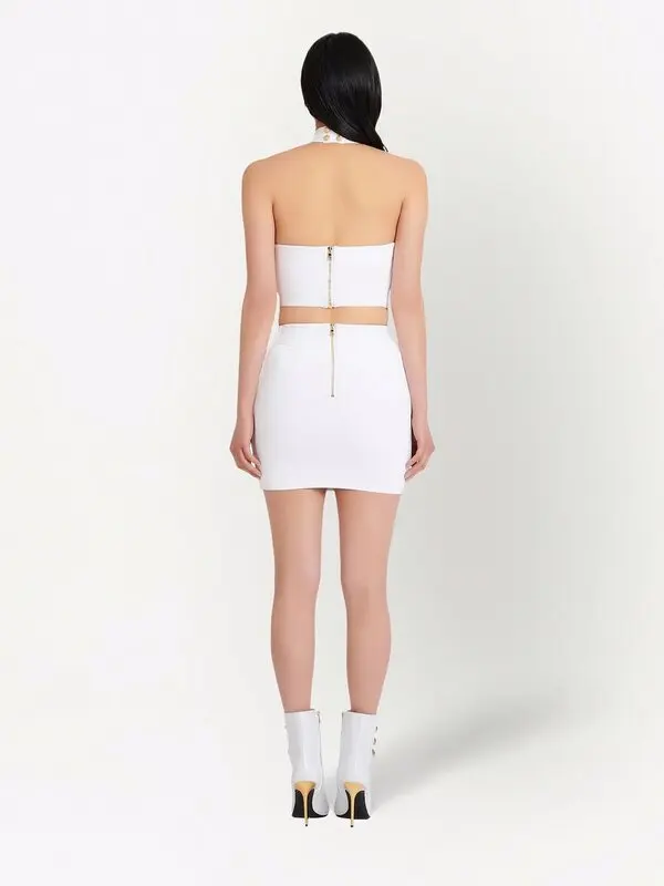 Balmain High-waisted Panelled Mini Skirt
