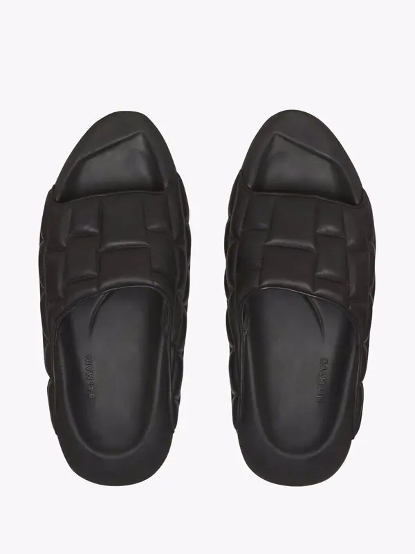 Balmain Quilted Leather Sandals