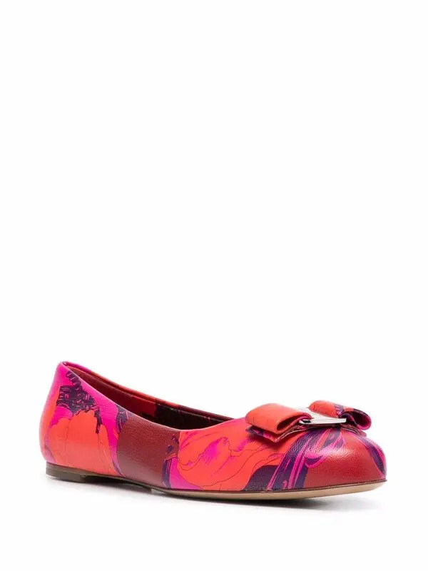 FERRAGAMO Varina Icon Ballerina Shoes - Red