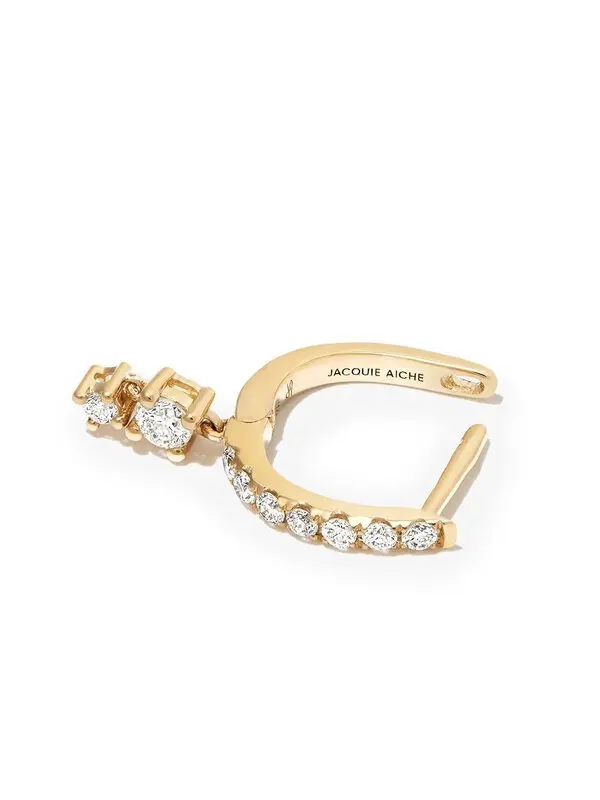 Jacquie Aiche 14kt Yellow Diamond Mini Hoop Earring