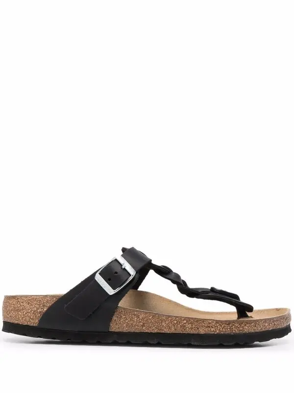 BIRKENSTOCK Gizeh Braided-strap Sandals - Black
