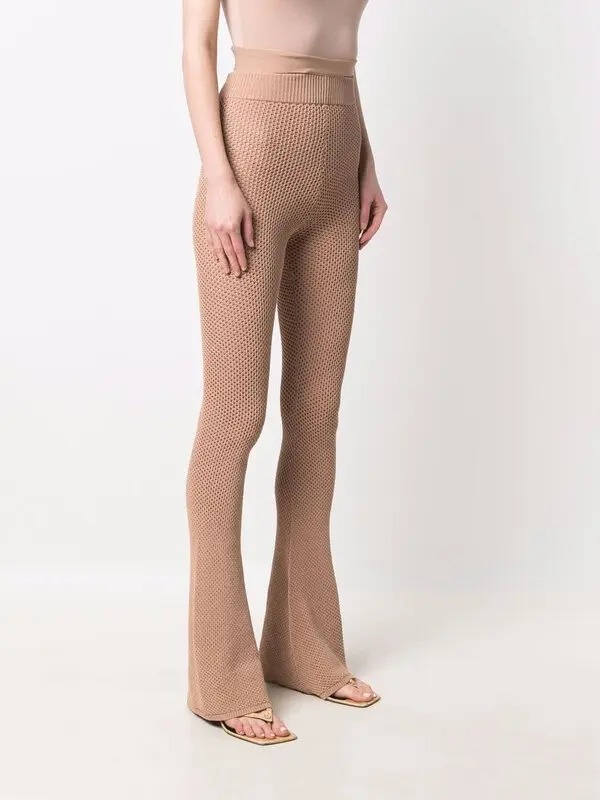 ANDREĀDAMO Perforated Knit Flared Trousers