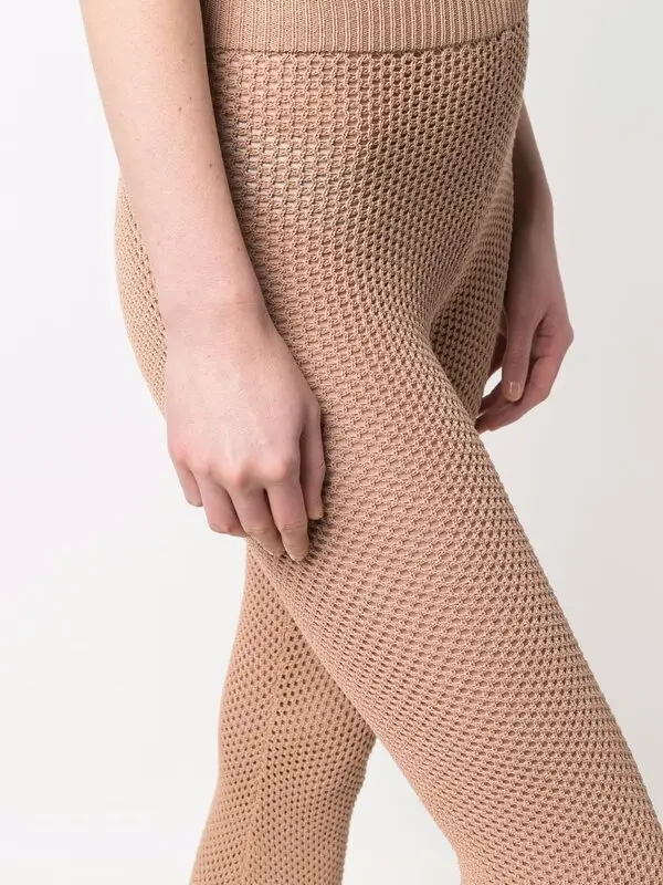 ANDREĀDAMO Perforated Knit Flared Trousers