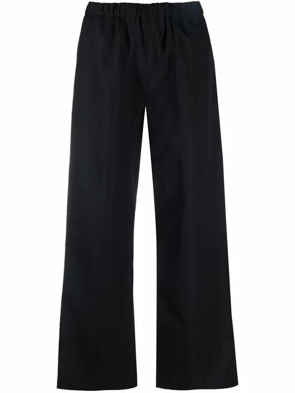 Aspesi Poplin Wide-leg Trousers - Black