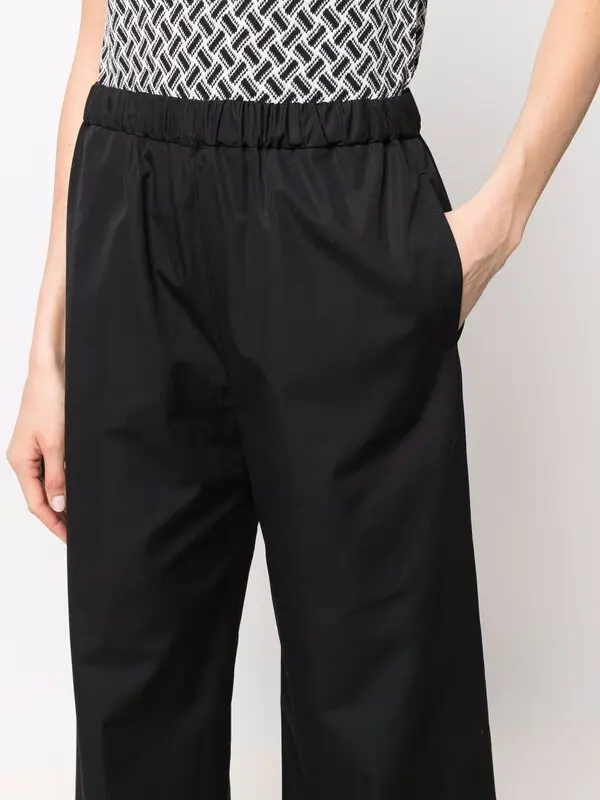 Aspesi Poplin Wide-leg Trousers - Black