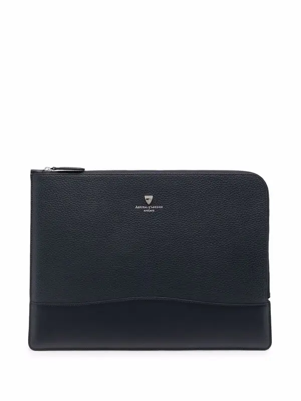 ASPINAL OF LONDON City Leather Laptop Bag - Blue