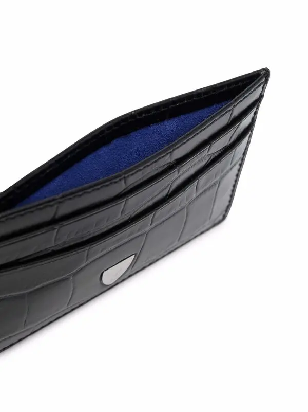 ASPINAL OF LONDON Croc-effect Card Holder - Black