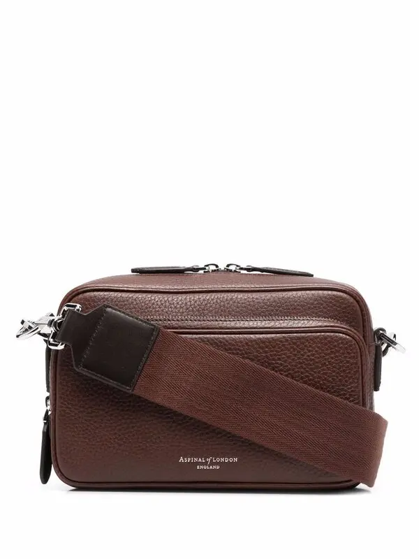 ASPINAL OF LONDON Reporter East West Leather Shoulder Bag - Brown