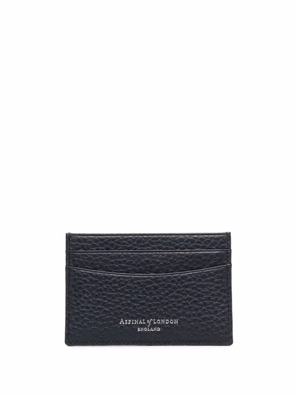 ASPINAL OF LONDON Grain Leather Card Holder - Blue
