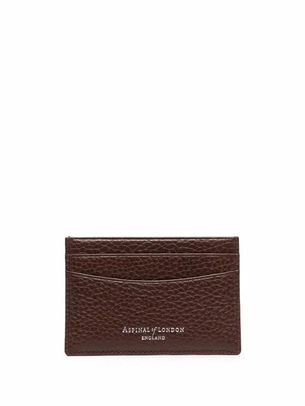 ASPINAL OF LONDON Grained Leather Cardholder - Brown