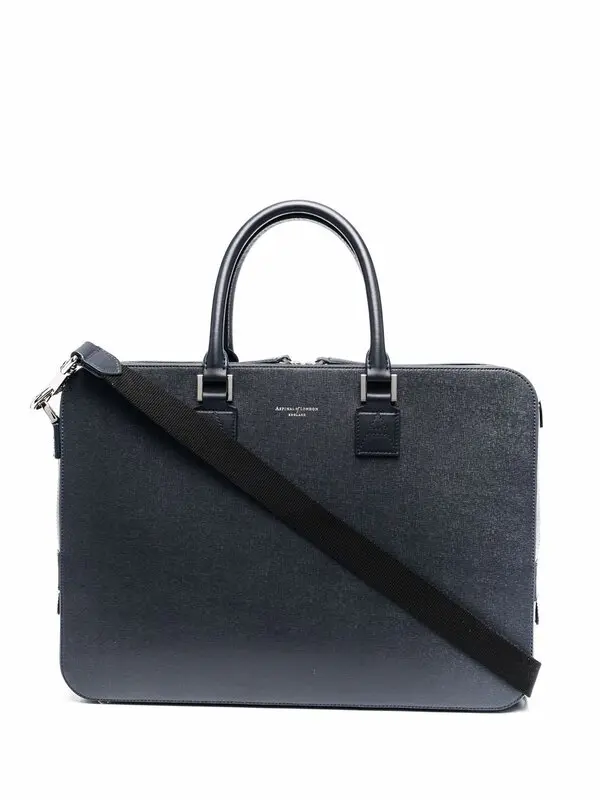 ASPINAL OF LONDON Mount Street Laptop Briefcase - Blue