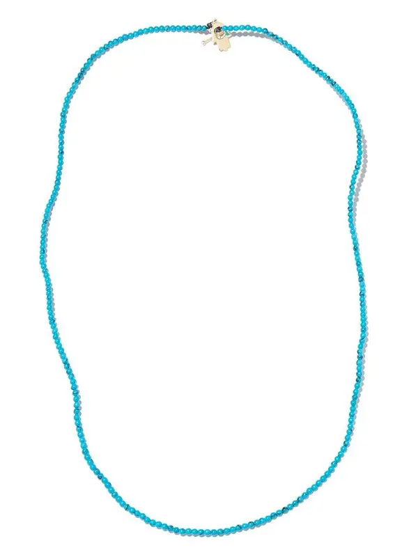 Luis Morais 14kt Yellow Hamsa Turquoise Necklace