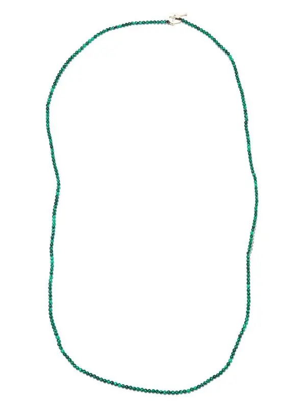 Luis Morais 14kt Yellow Malachite Beaded Necklace