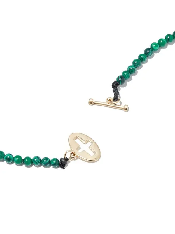 Luis Morais 14kt Yellow Malachite Beaded Necklace