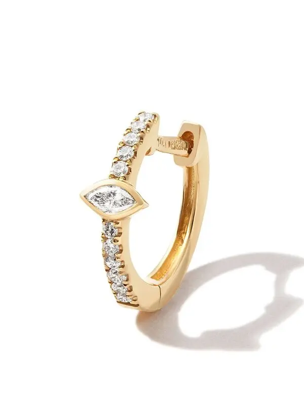 Jacquie Aiche 14kt Yellow Diamond Hoop Earring - Gold