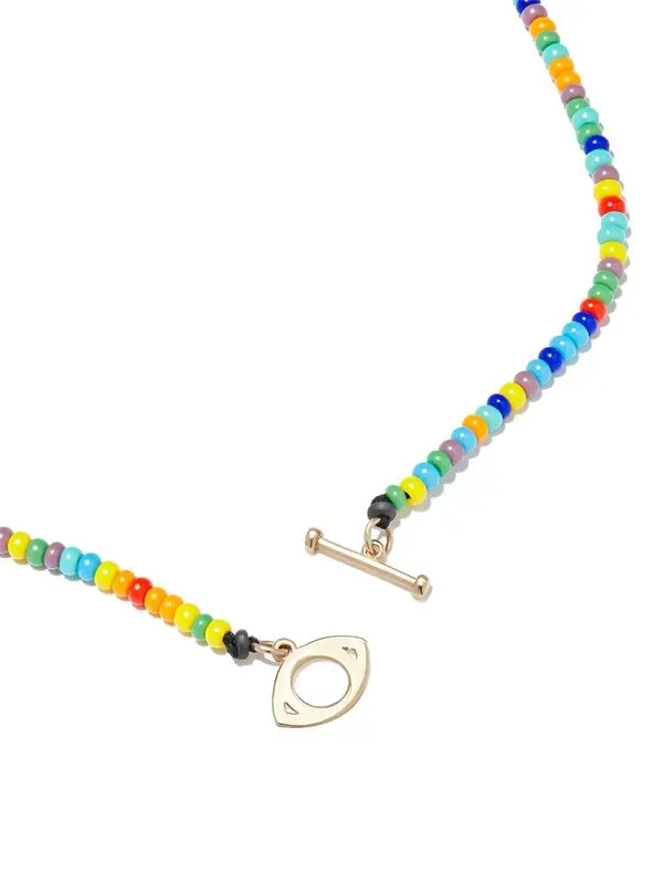 Luis Morais 14kt Yellow Evil Eye Beaded Necklace