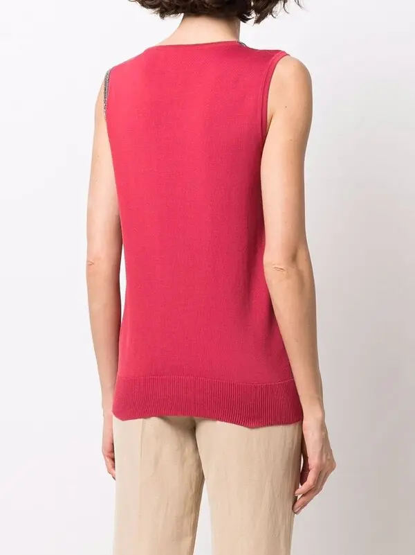 Fabiana Filippi Embellished Fine-knit Tank Top