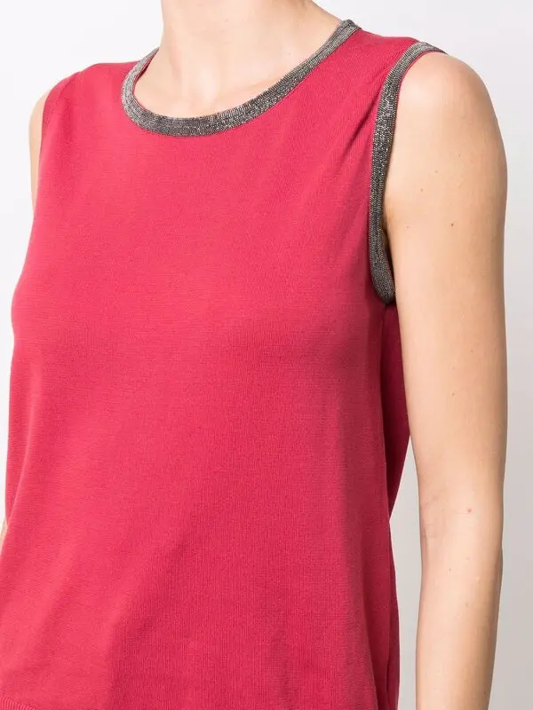 Fabiana Filippi Embellished Fine-knit Tank Top