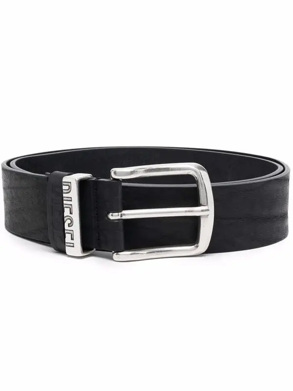 Diesel B-visible Leather Belt - Black