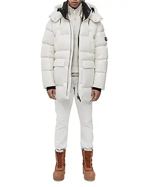 Mackage Kendrick Lustrous Hooded Down Parka - Cream