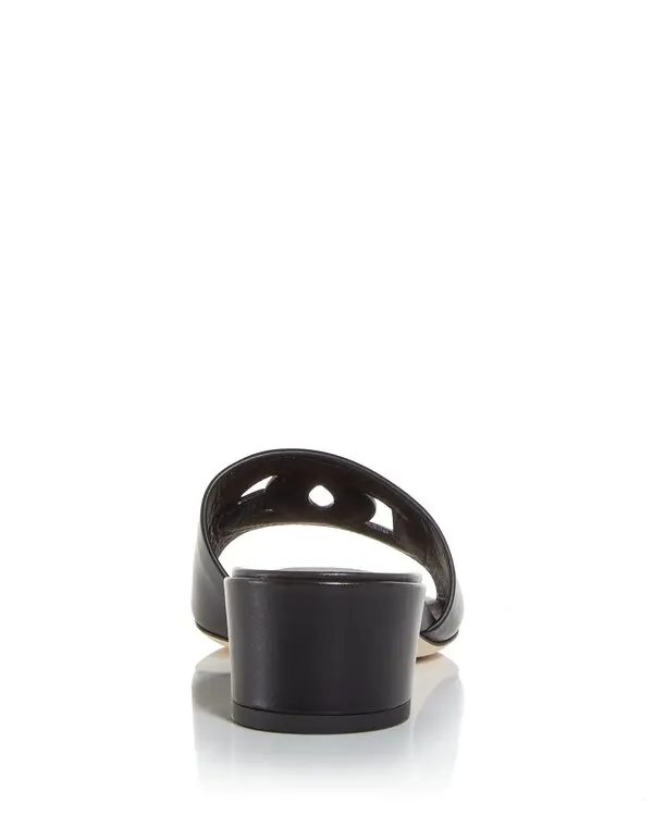 Dolce & Gabbana Block Heel Slide Sandals - Black