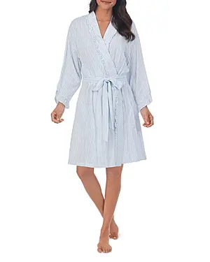 Eileen West Seersucker Striped Wrap Robe