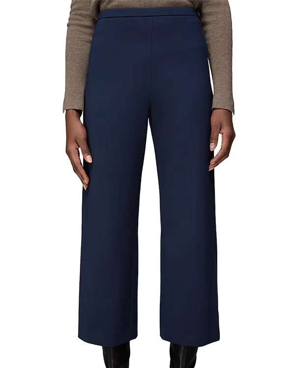 Whistles Camilla Cropped Wide Leg Pants - Navy