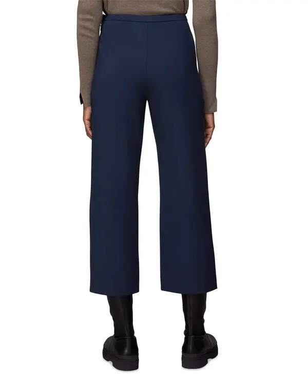 Whistles Camilla Cropped Wide Leg Pants - Navy