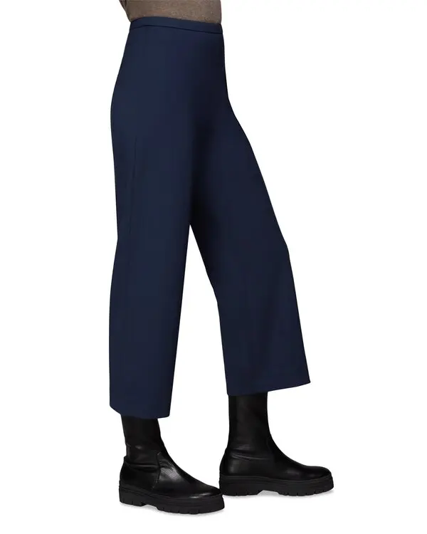 Whistles Camilla Cropped Wide Leg Pants - Navy
