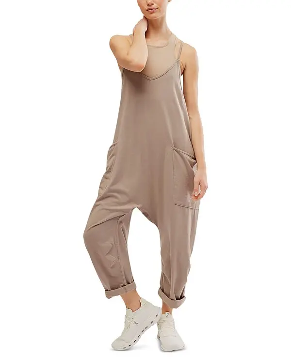 Free People Hot Shot Jumpsuit - Mocha Latte
