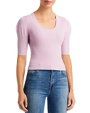  525 Cropped Puff Sleeve Sweater
