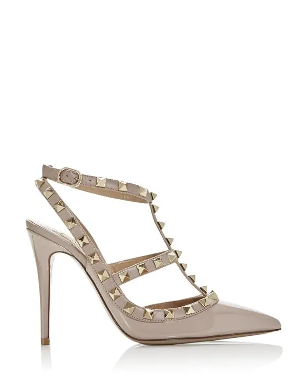 Valentino Garavani Rockstud Cage Pumps - Poudre/gold
