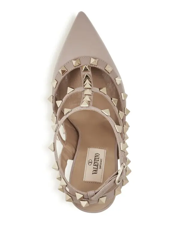 Valentino Garavani Rockstud Cage Pumps - Poudre/gold