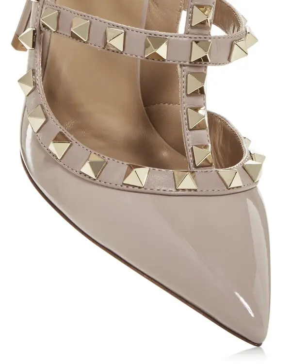 Valentino Garavani Rockstud Cage Pumps - Poudre/gold