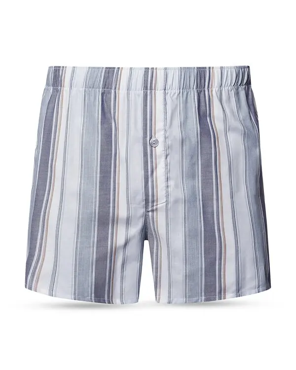 Hanro Fancy Woven Boxers - Smokey Blue Stripe