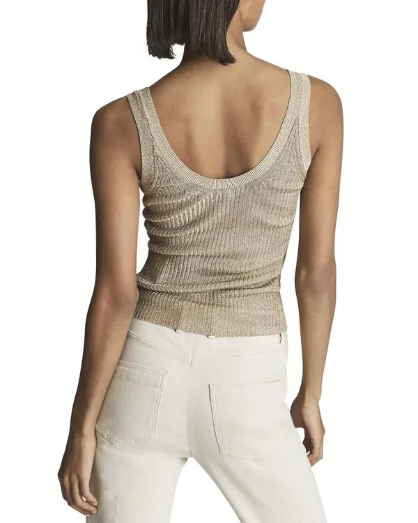 REISS Imogen Metallic Sleeveless Top