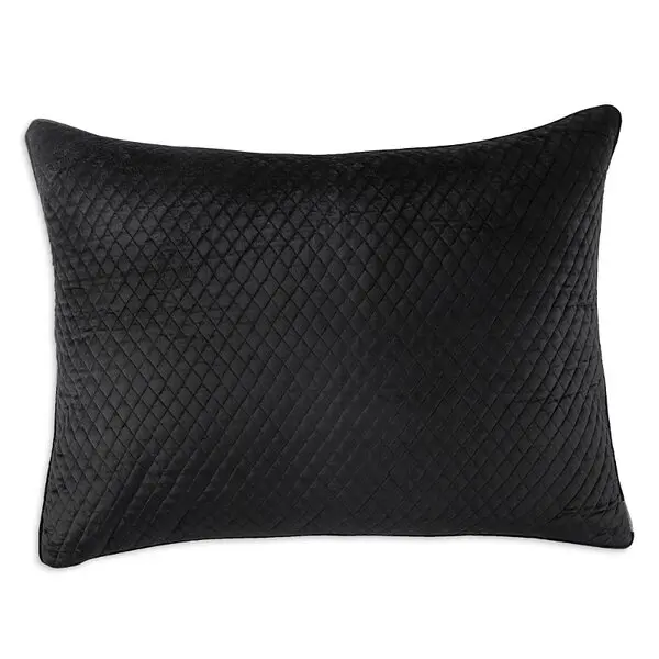 LILI ALESSANDRA Valentina Quilted Velvet Luxe Euro Decorative Pillow, 27 X - Black