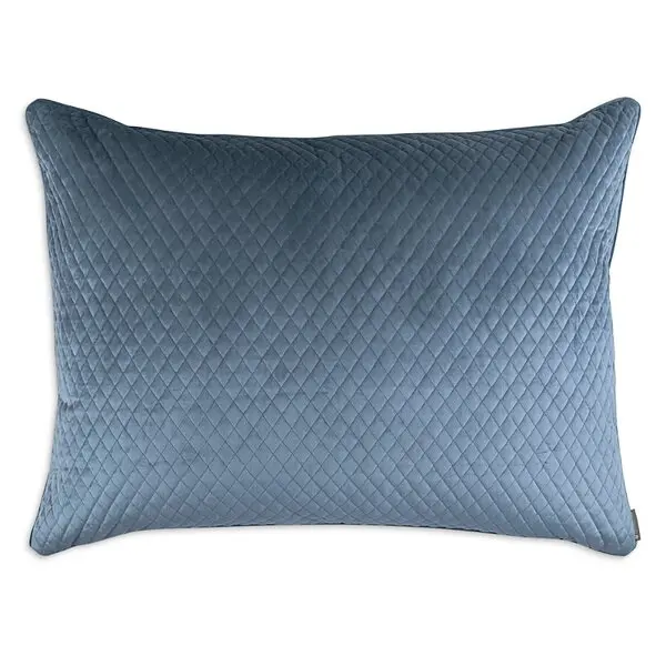 LILI ALESSANDRA Valentina Quilted Velvet Luxe Euro Decorative Pillow, 27 X - Smokey Blue
