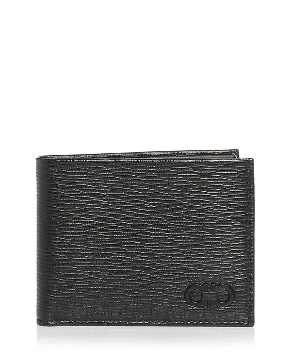 FERRAGAMO Salvatore Revival Leather Bifold Wallet - Nero