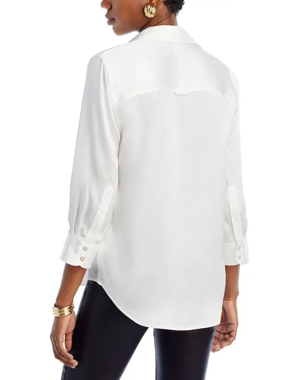 L'Agence Dani Silk Charmeuse Blouse - Ivory