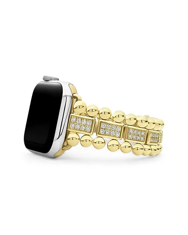 Lagos Smart Caviar Diamond Apple Watch Bracelet - Gold