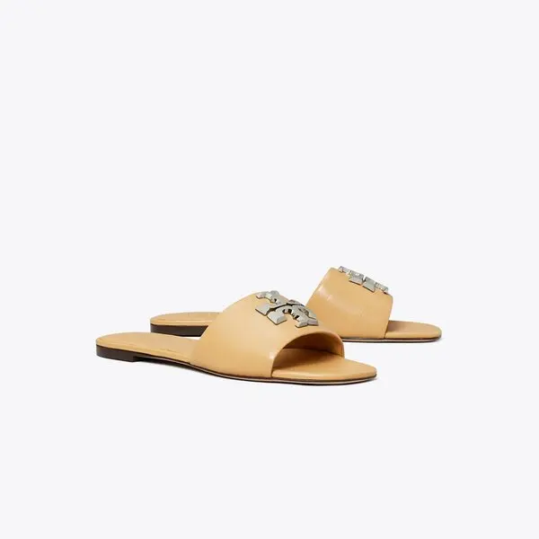 Tory Burch Eleanor Slide - Honeycomb Tan/silver