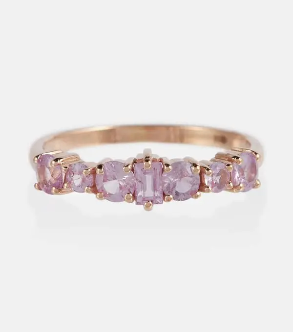 Ileana Makri Rivulet 18kt Rose Gold Ring With Sapphires - Pink