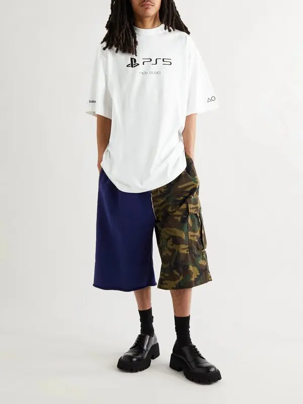 Balenciaga Playstation Printed Cotton-jersey T-shirt