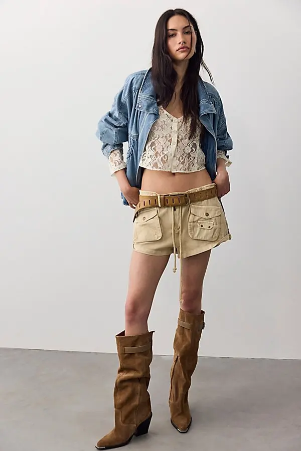 Free People We The Free Waimea Slouchy Shorts - Tea