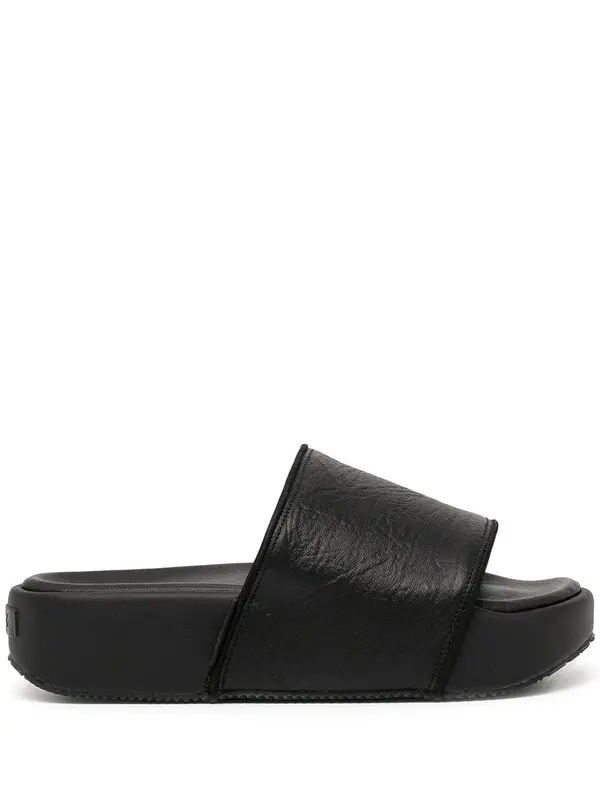 Y3 Leather Flatform Slides