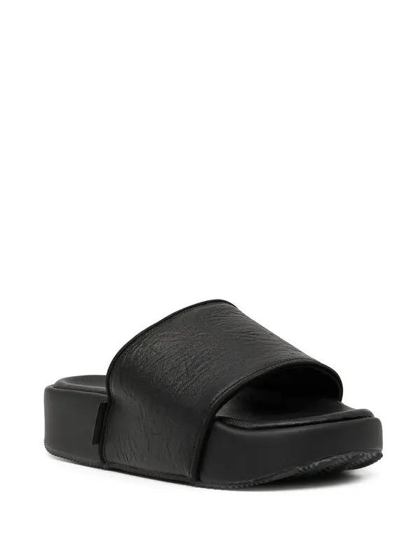 Y3 Leather Flatform Slides