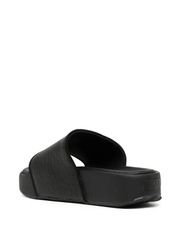 Y3 Leather Flatform Slides